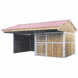 Box Equestre double pente bois pin - ECURIE.PRO